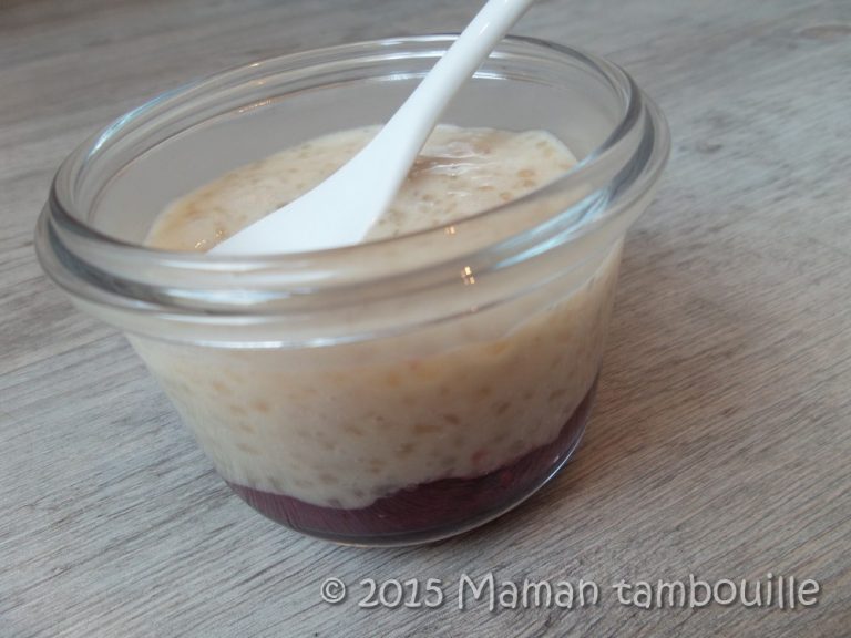 Tapioca au lait d'amande et confiture Maman Tambouille