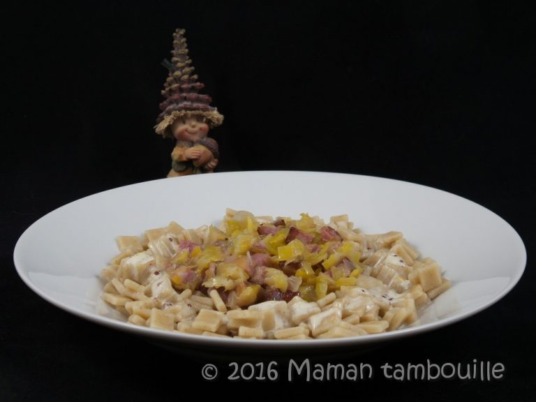 Fondue de poireaux et Morteau, crozets sauce reblochonne Maman Tambouille