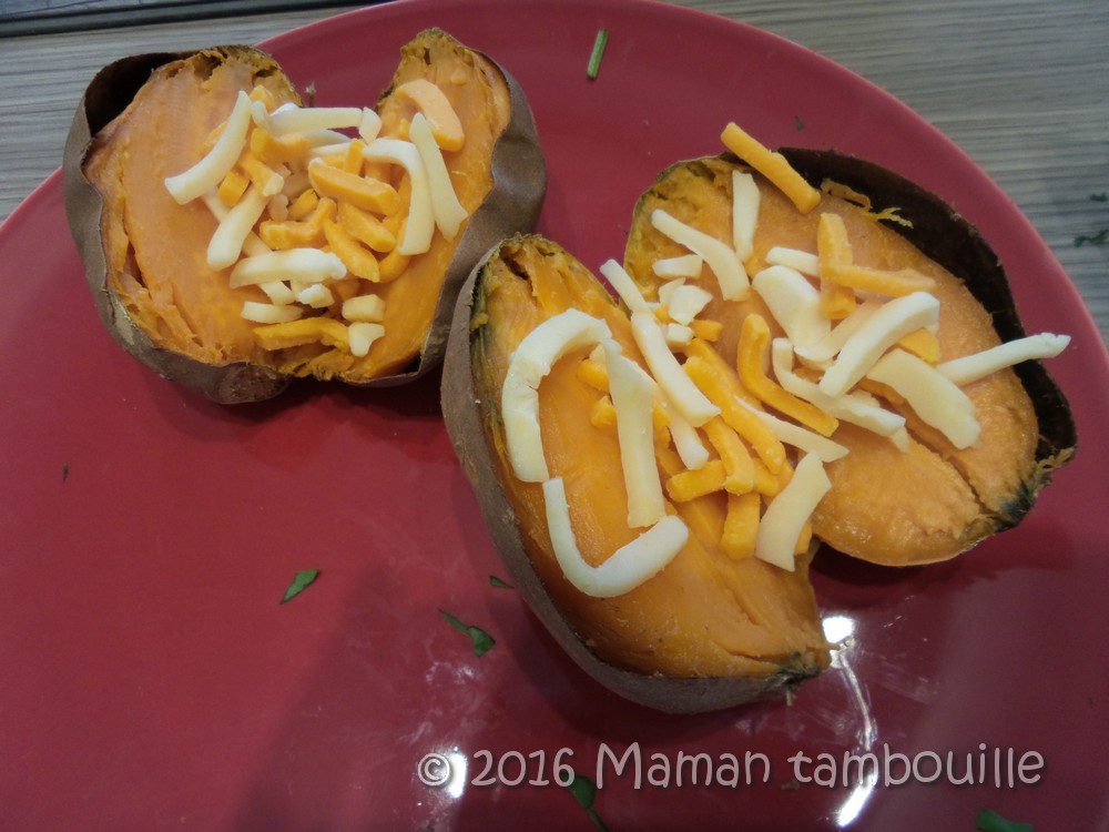 Patate douce farcie et ses pois chiches grillés Maman Tambouille