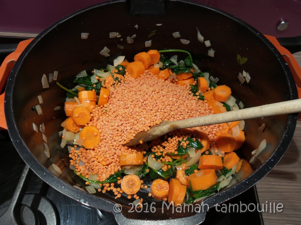 Soupe de lentilles corail et lait de coco Maman Tambouille