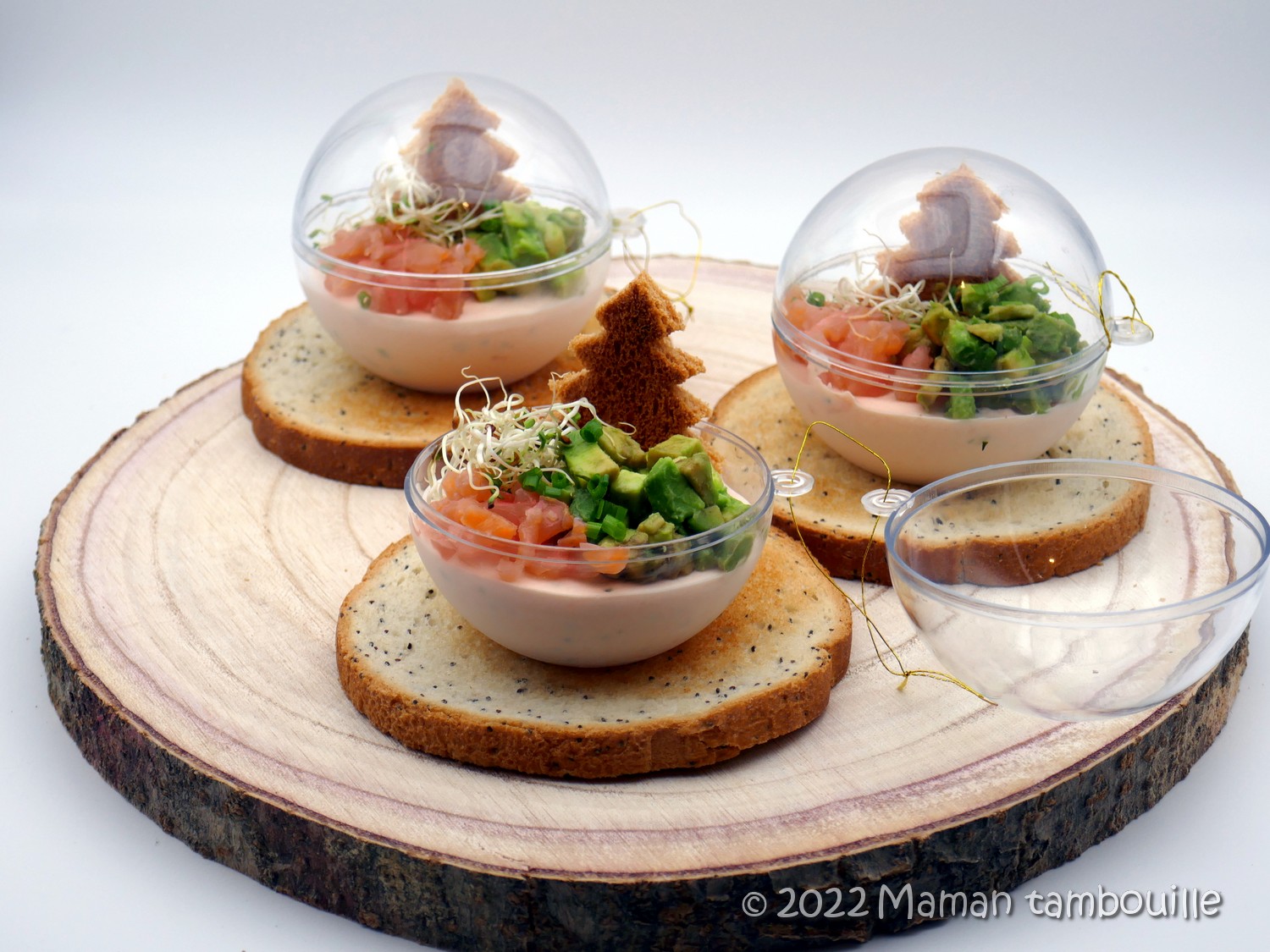 Boules de noël au saumon Maman Tambouille