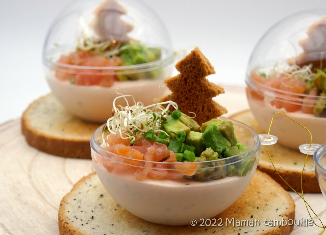 Boules de noël au saumon Maman Tambouille