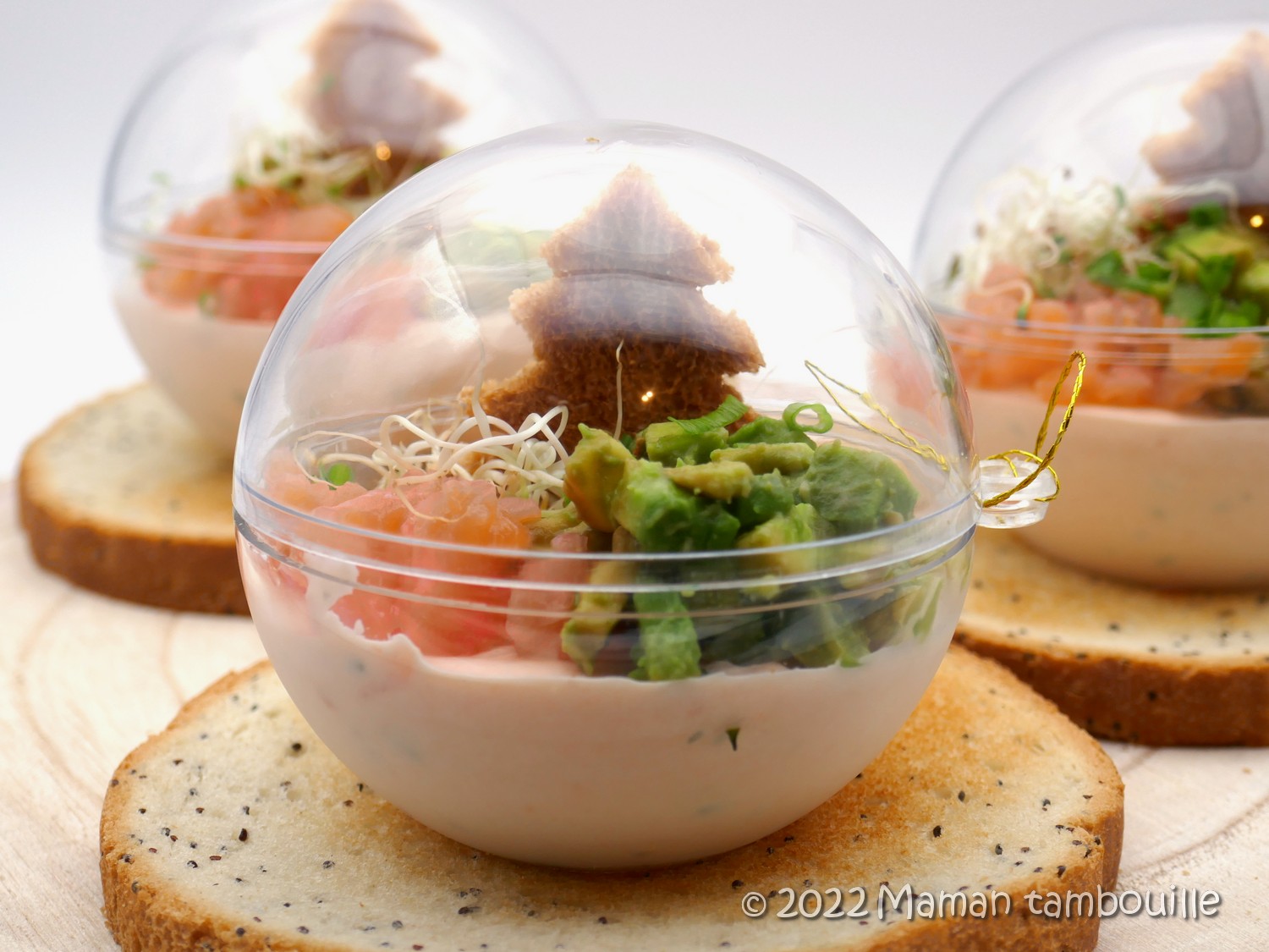 Boules de noël au saumon Maman Tambouille